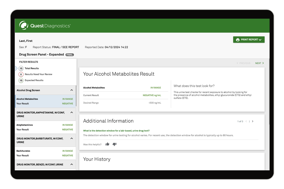 11 Panel Drug Test | 11 Panel Urine Drug Screen | Quest®