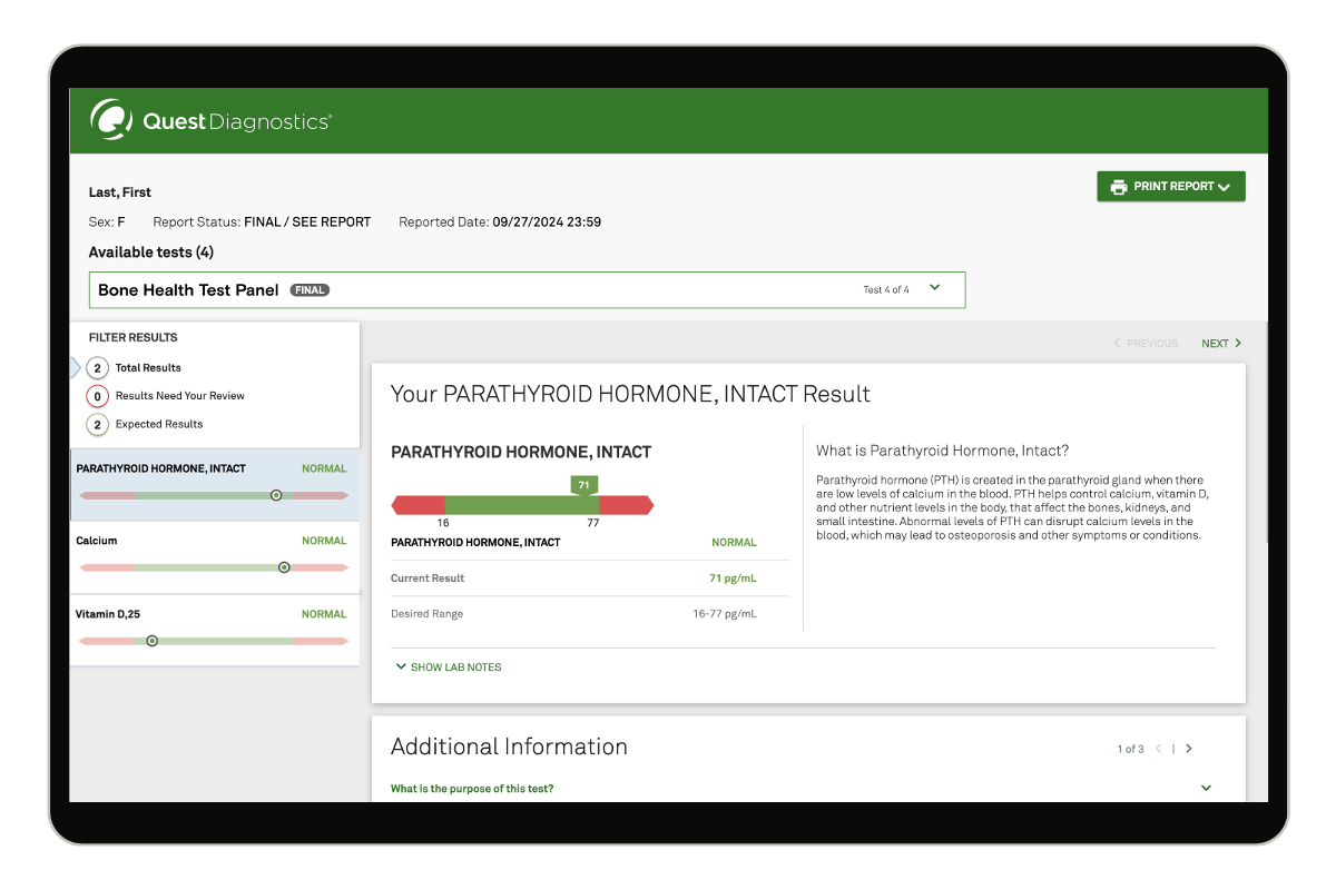 Bone Profile Blood Test | Bone Health Test | Quest® | Quest®