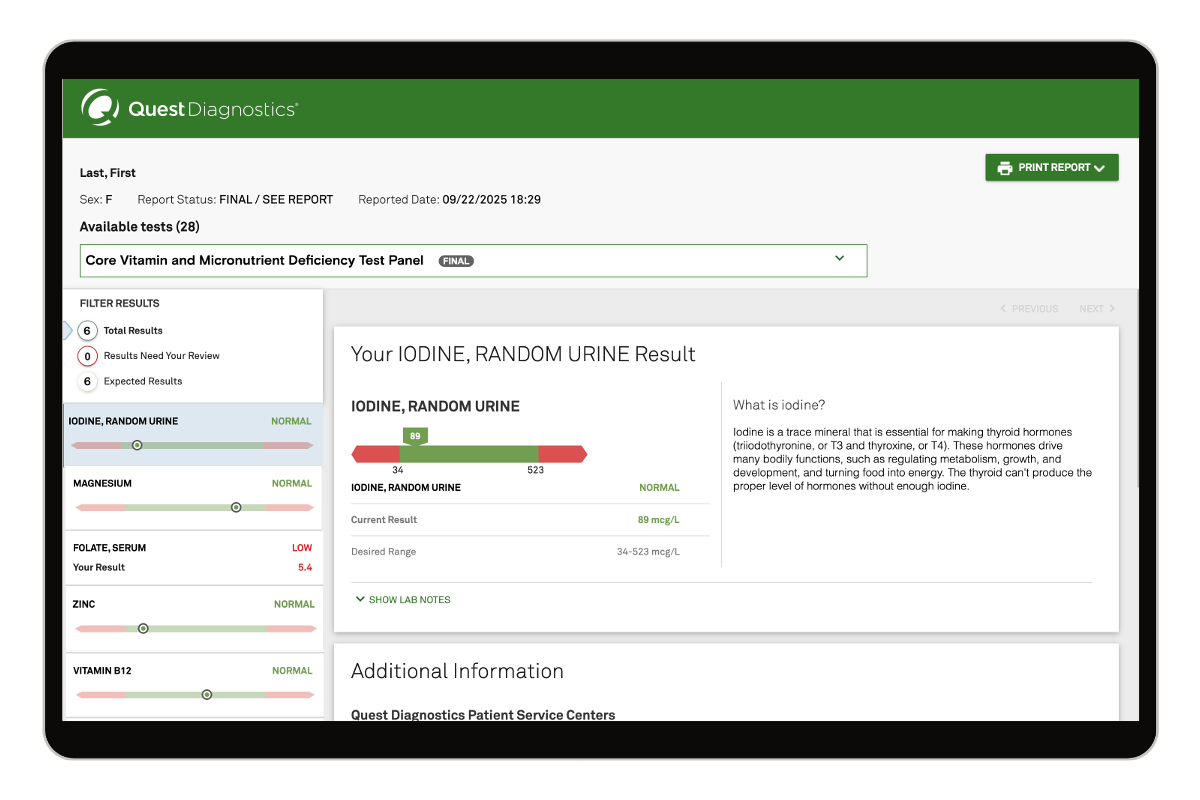 Micronutrient Panel Blood Test | Quest®